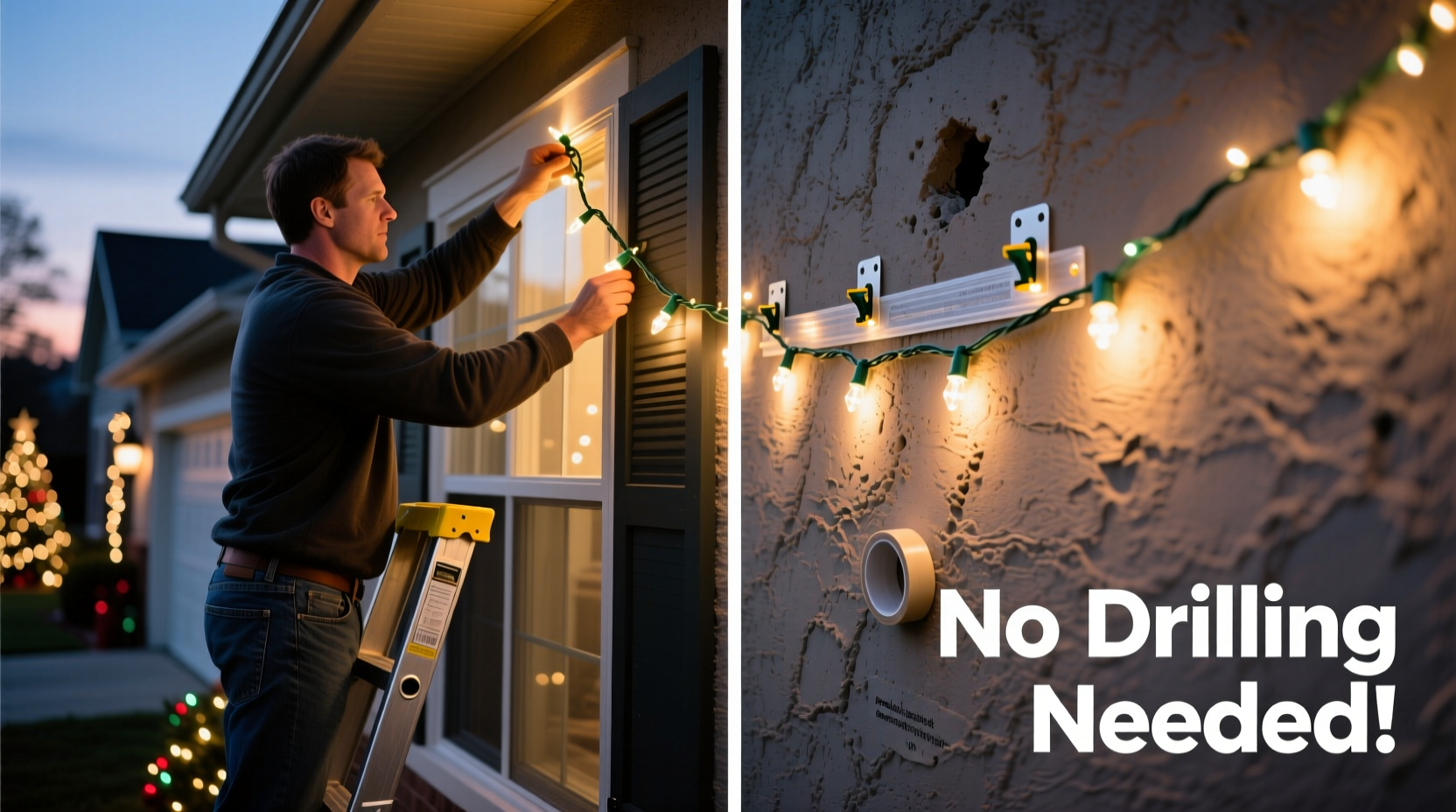 Hanging Christmas Lights On Stucco