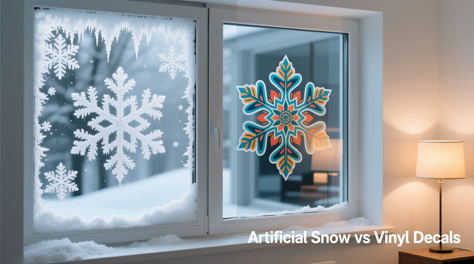 Artificial Snow On Windows Vs Vinyl Decals Which Stays Put