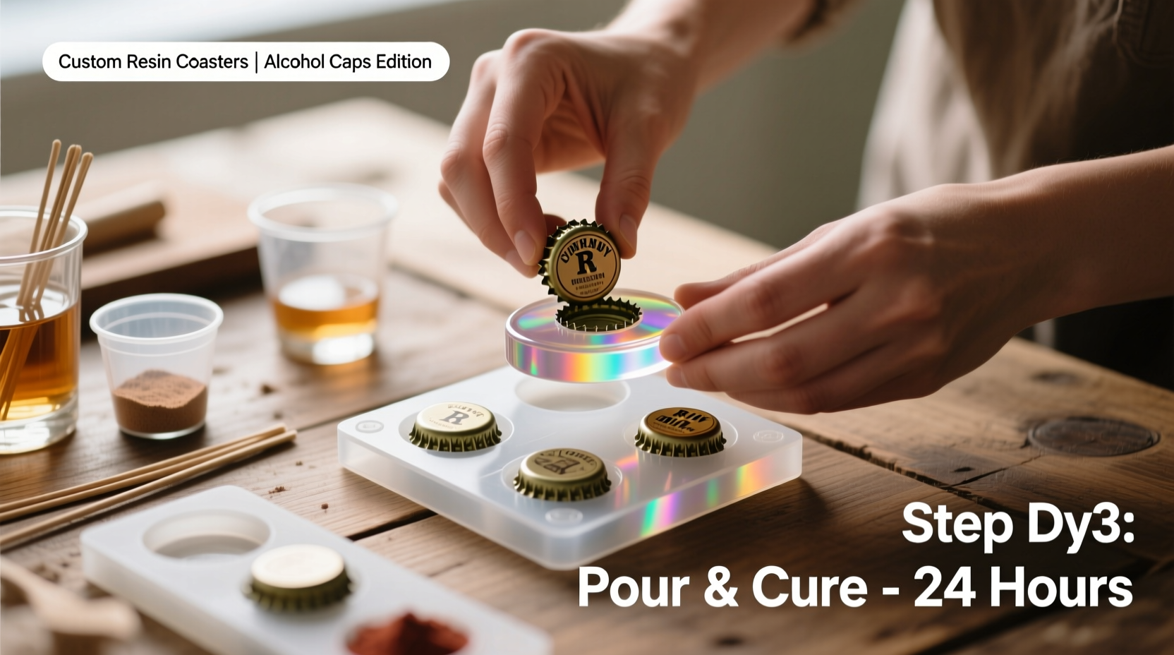 How To Make Custom Resin Coasters With Embedded Liquor Caps