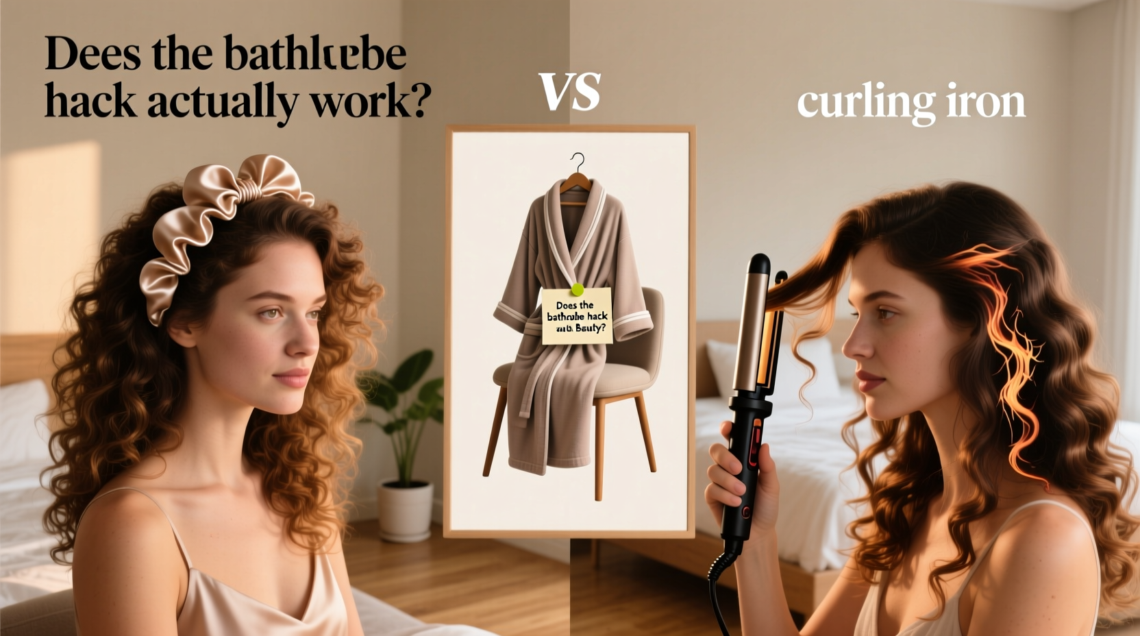 Heatless Curls Vs Curling Iron Does The Bathrobe Hack Actually Work