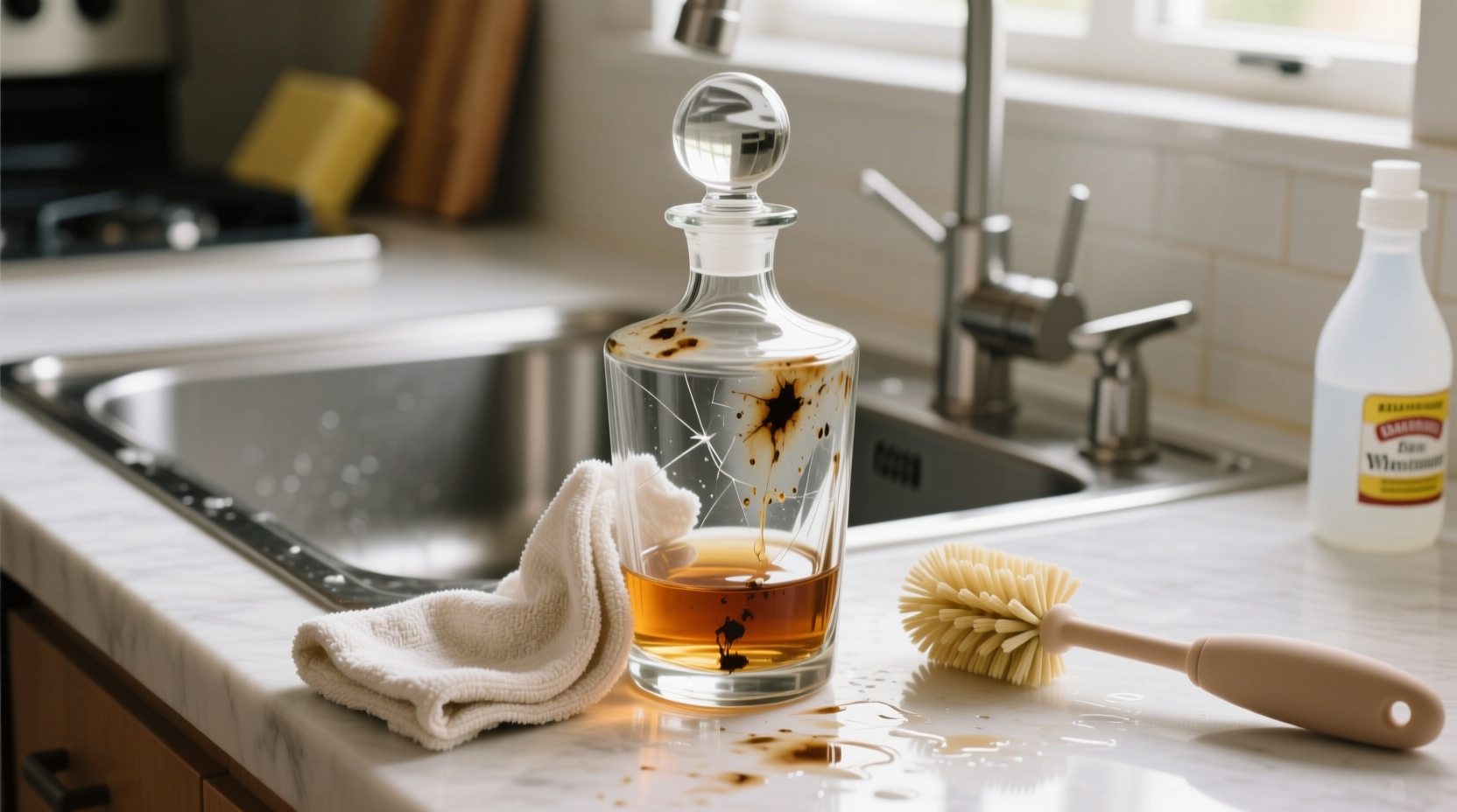 How To Clean A Stained Whiskey Decanter Without Scratching The Glass Or ...