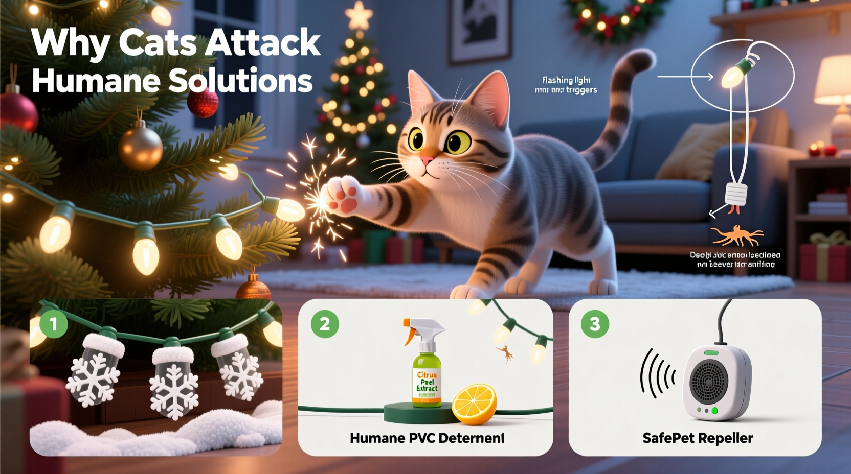 Why Do Cats Attack Christmas Tree Lights And How To Deter Them Humanely