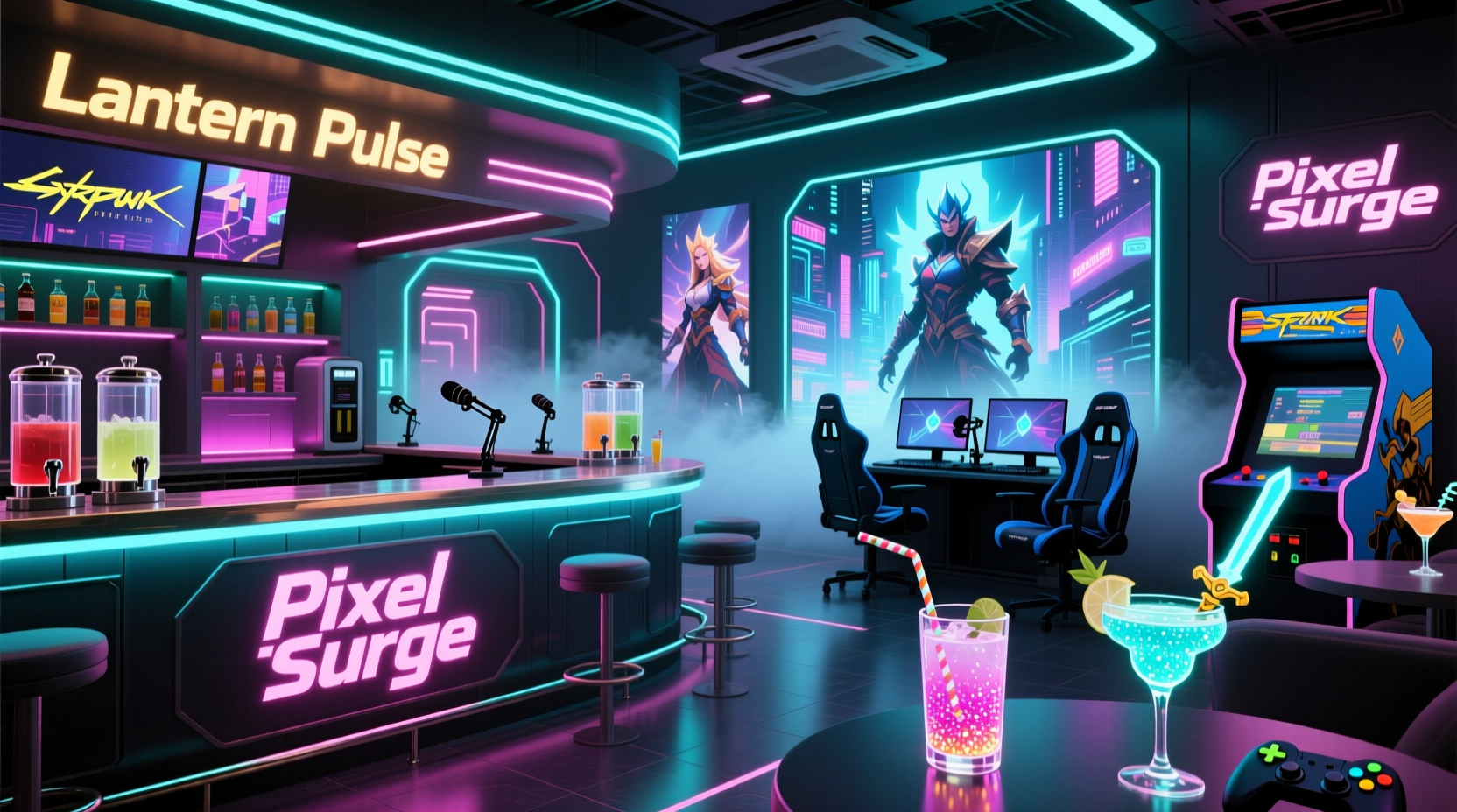 How To Design A Gaming Bar Setup With Themed Cocktails For Streamers