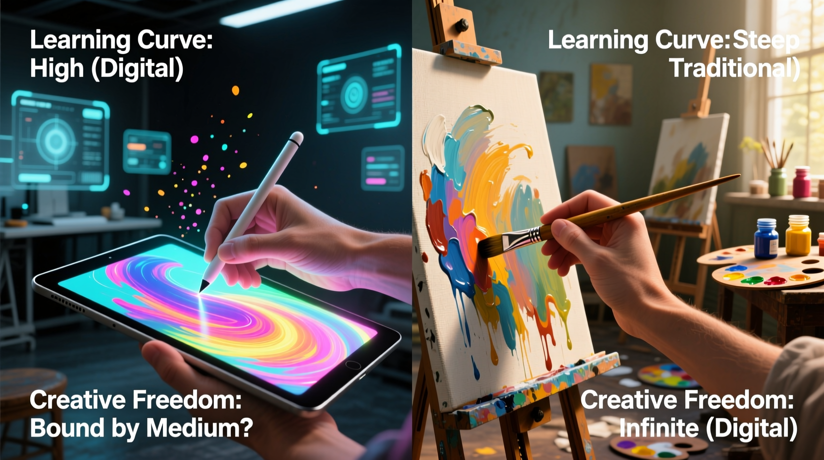 Digital Art Vs Traditional Painting Cost Learning Curve And Creative ...