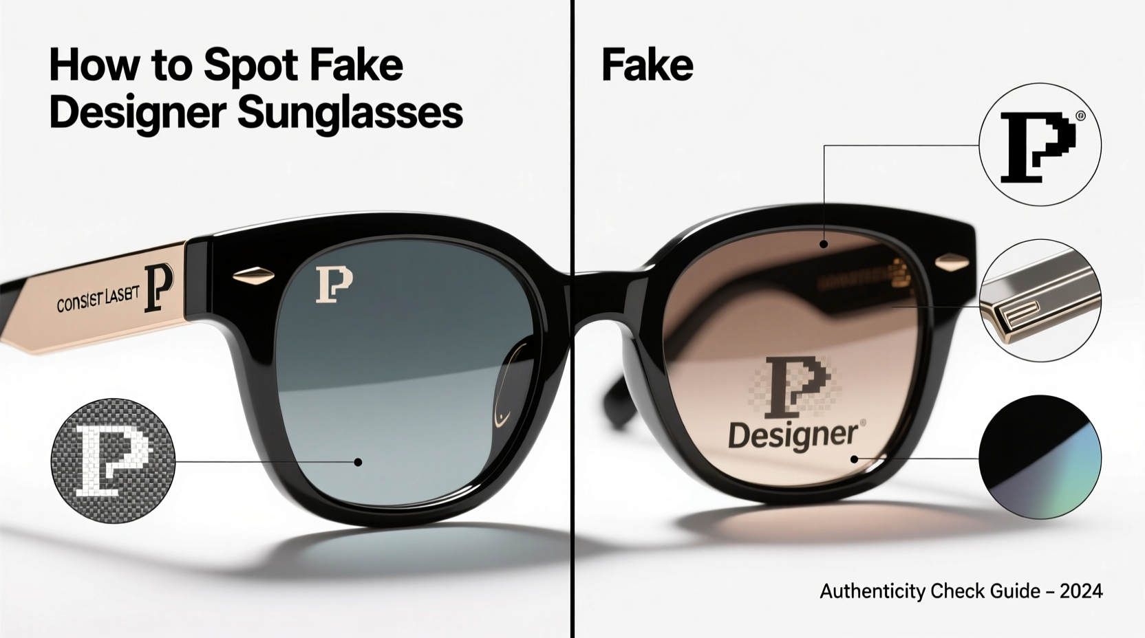 How To Spot Fake Designer Sunglasses By The Logo And Lens