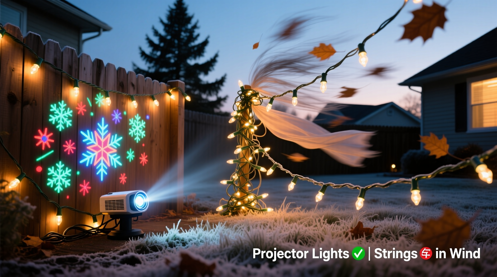 Do Projector Christmas Lights Work Better Than Strings In Windy Areas