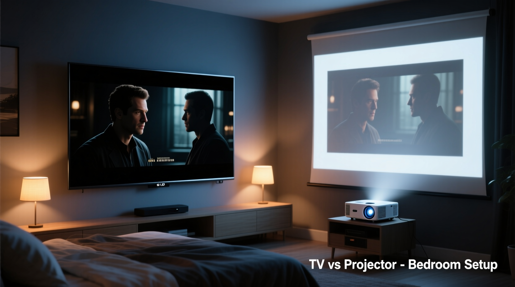 Projector Vs Tv For Bedroom Setup Which Is Better For Late Night Movies