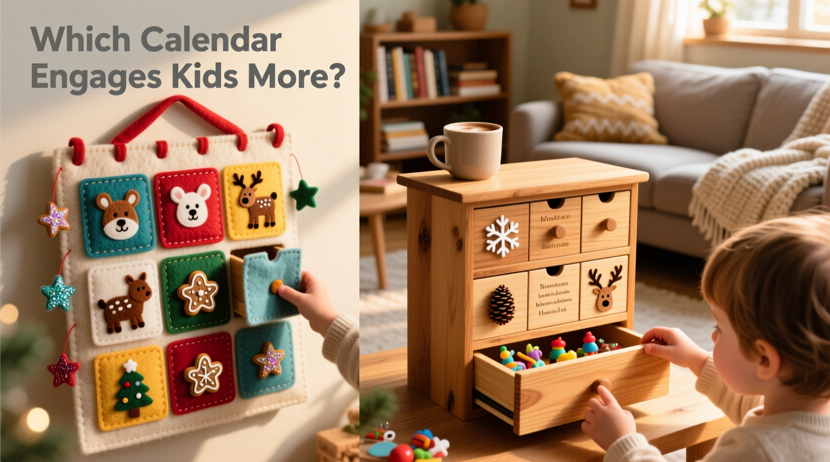 Felt Advent Calendar Vs Wooden Drawer Calendar Which Engages Kids More ...