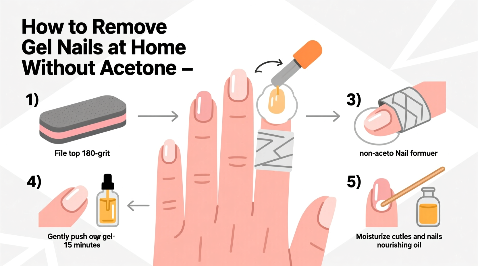 How To Remove Gel Nails At Home Without Using Acetone Soak