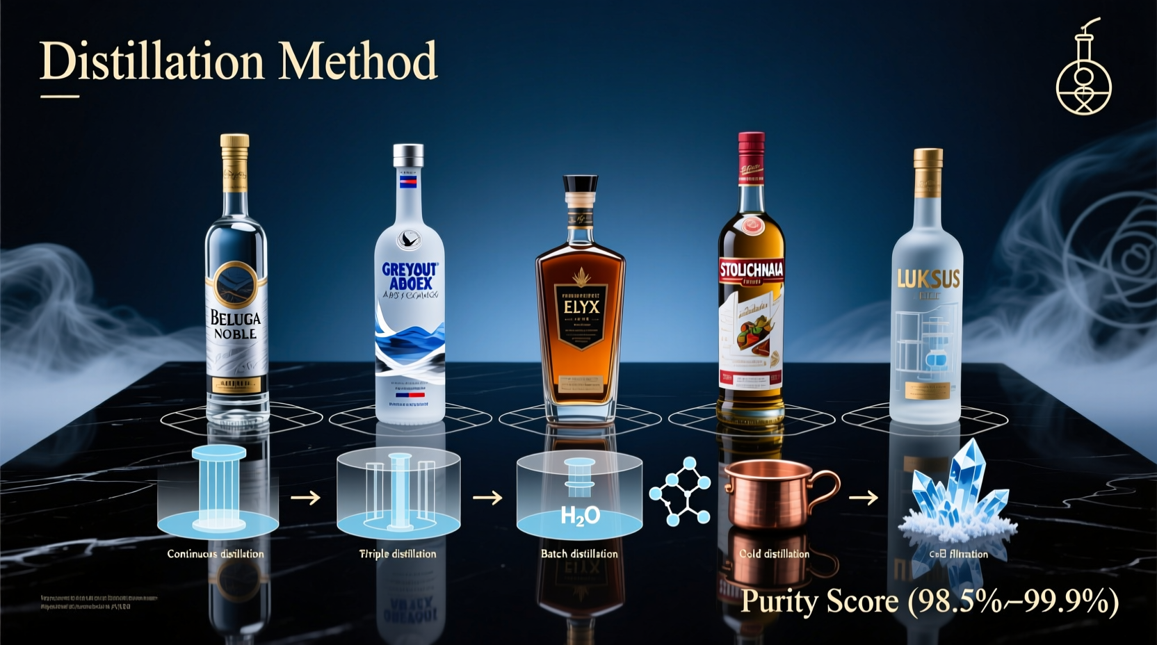 Vodka Brand Rankings Based On Distillation Processes And Purity