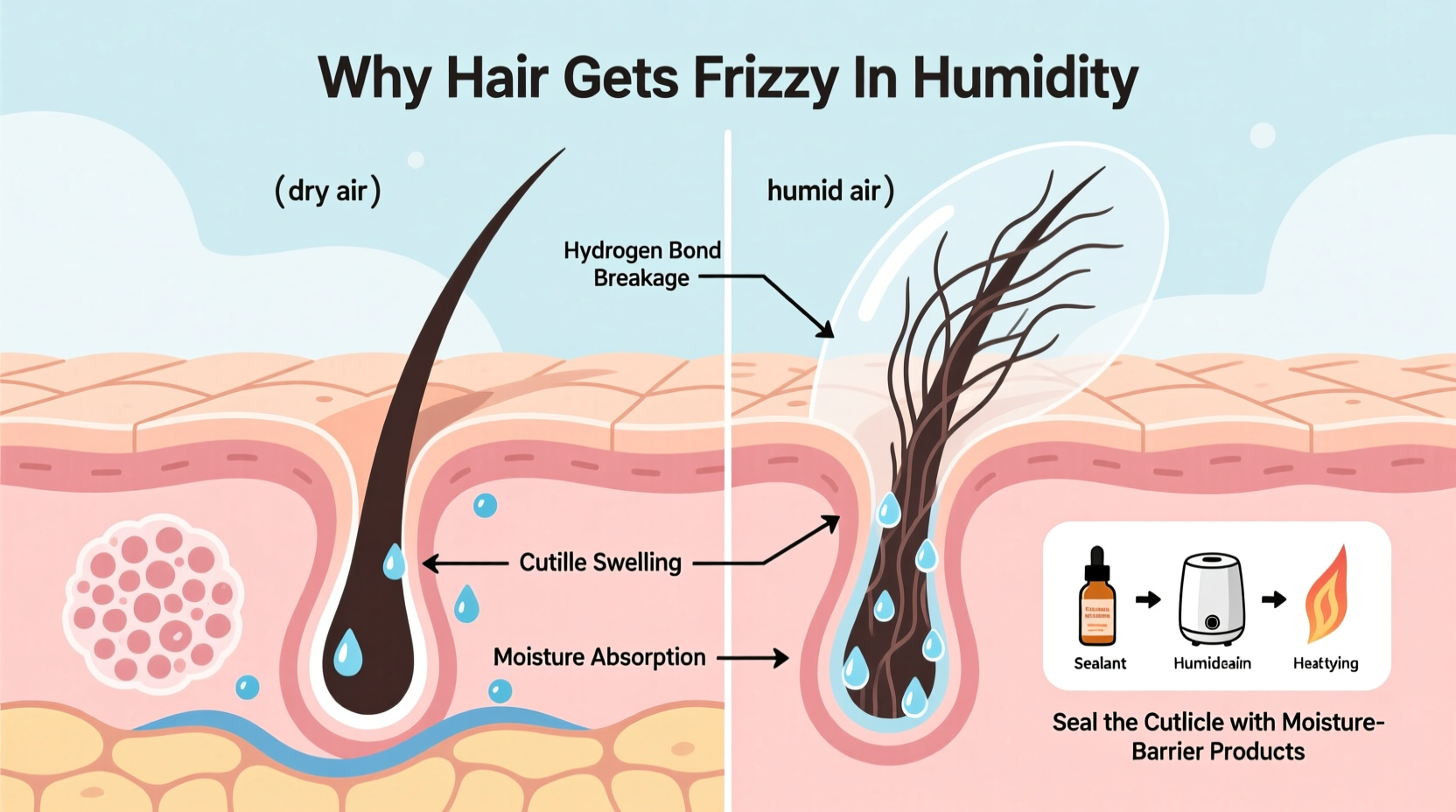 Why Does My Hair Get Frizzy In Humidity And How To Seal The Cuticle