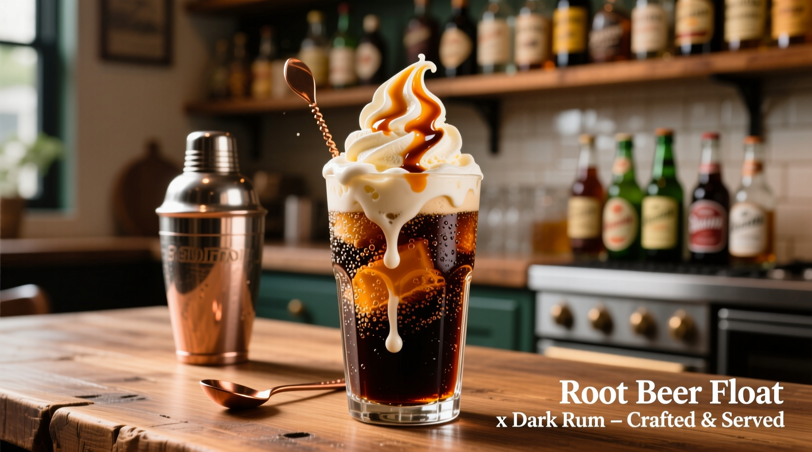 How To Make A DIY Root Beer Float With Craft Dark Rum Twist