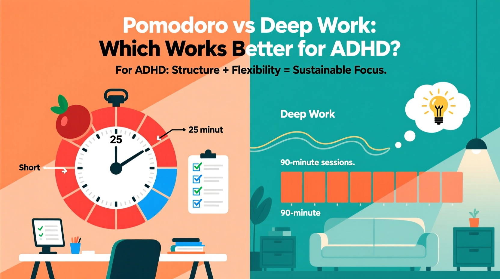 Pomodoro Technique Vs Deep Work Which Focus Method Works For Adhd