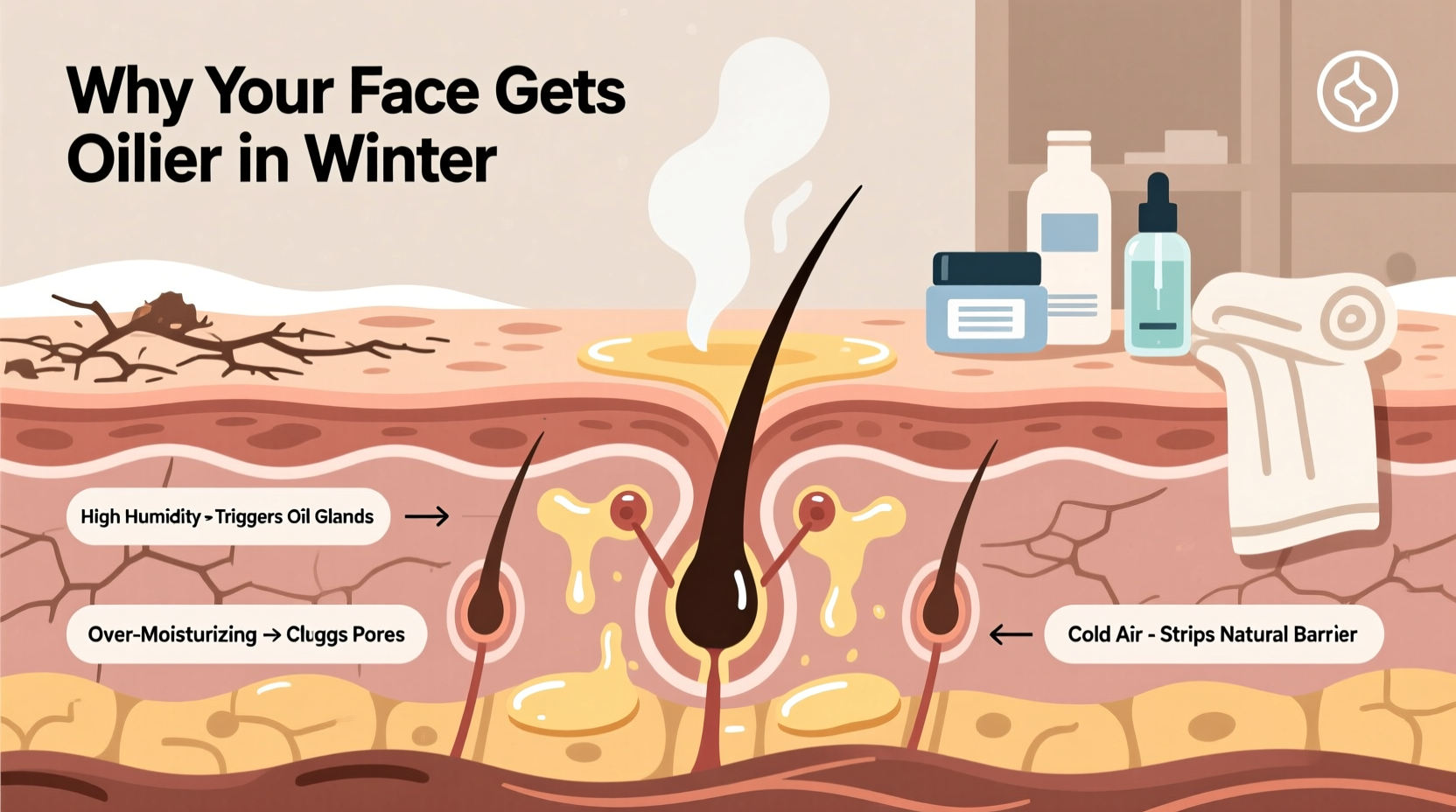 Why Is My Face Oilier In Winter Humidity And Skincare Imbalance Explained