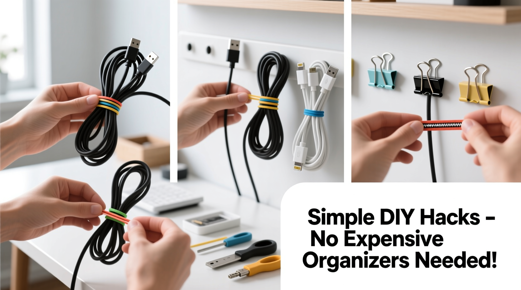 How To Organize Cables Without Buying Expensive Organizers Simple DIY Hacks