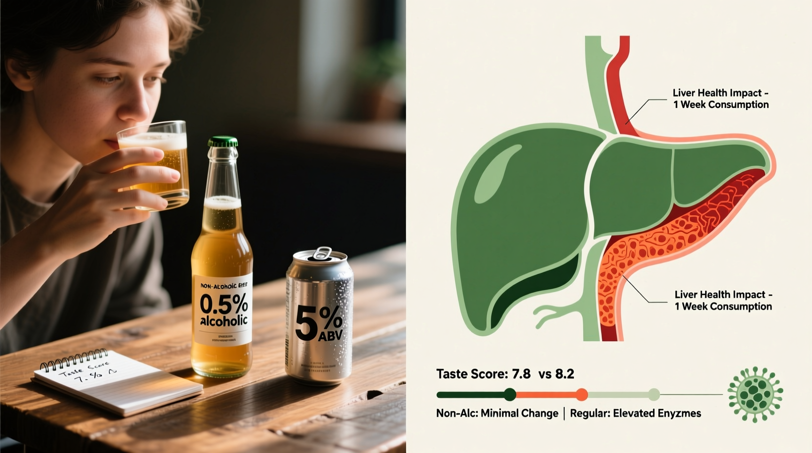 Non-alcoholic Beer Vs Regular Taste Test And Liver Impact Comparison