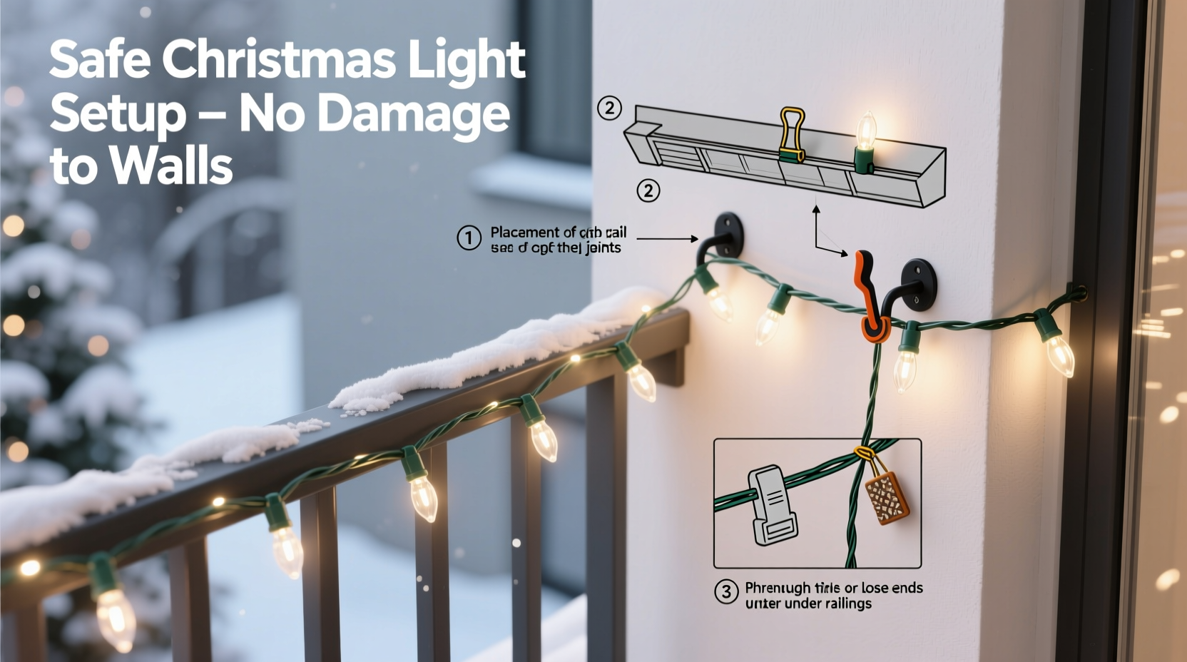 How To String Christmas Lights On A Balcony Safely Without Damaging Walls