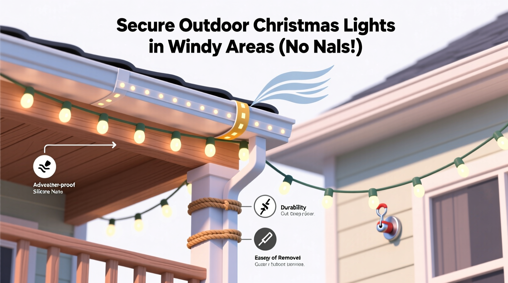How To Secure Outdoor Christmas Lights In High Wind Areas Without Nails