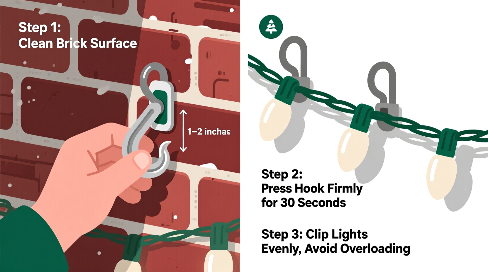 How To Use Command Hooks To Hang Christmas Lights Safely On Brick