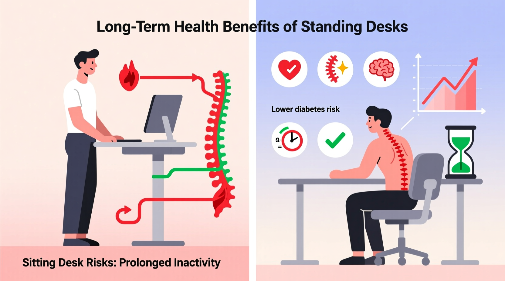 Standing Desk Vs Sitting Desk Long Term Health Benefits Explained