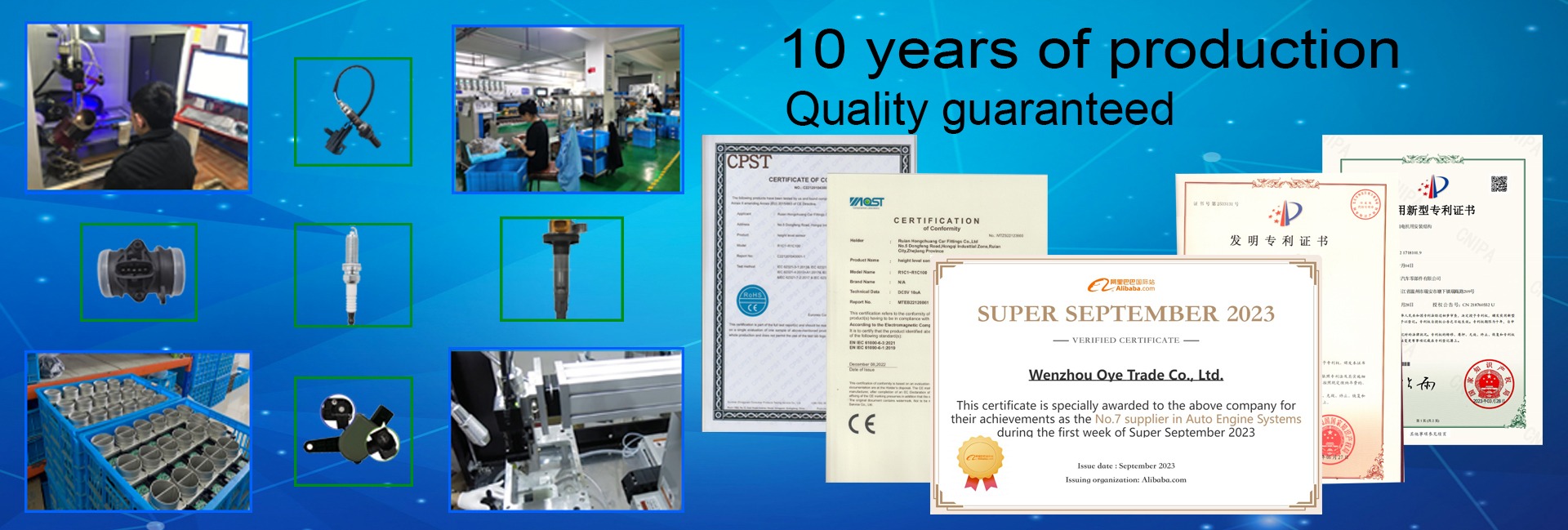 Wenzhou Oye Trade Co., Ltd. - Air Flow Sensors, Ignition Coils