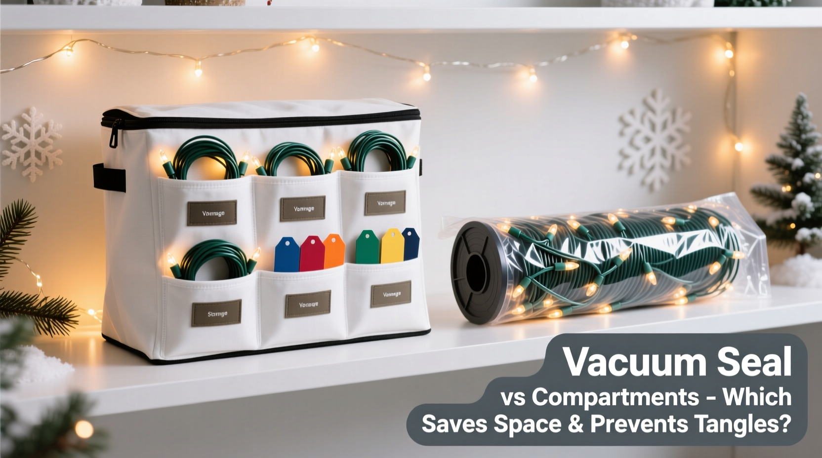 Christmas Light Storage Bag With Compartments Vs Vacuum Seal Roll Which ...
