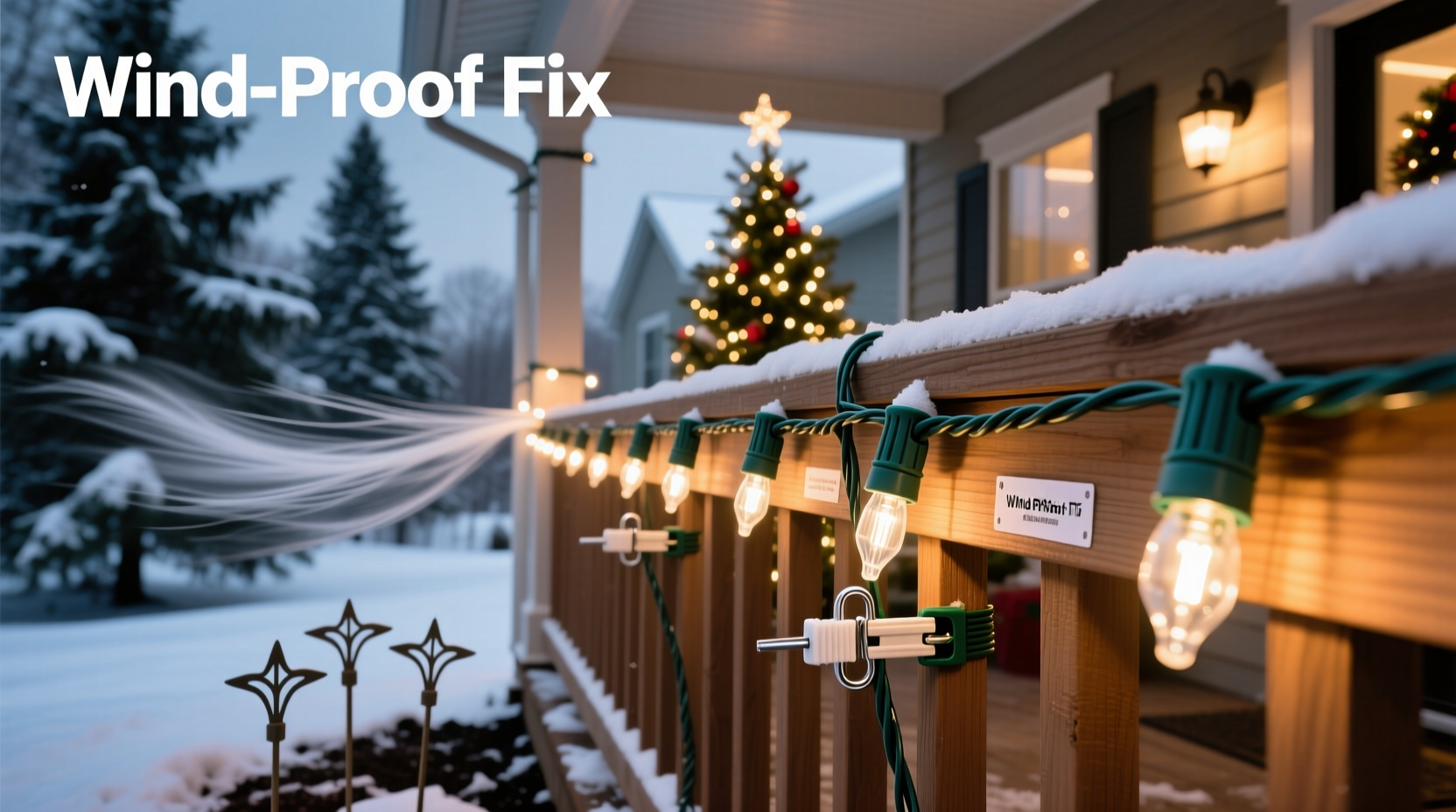 How To Secure Outdoor Christmas Lights In High Wind Areas Without Tape ...