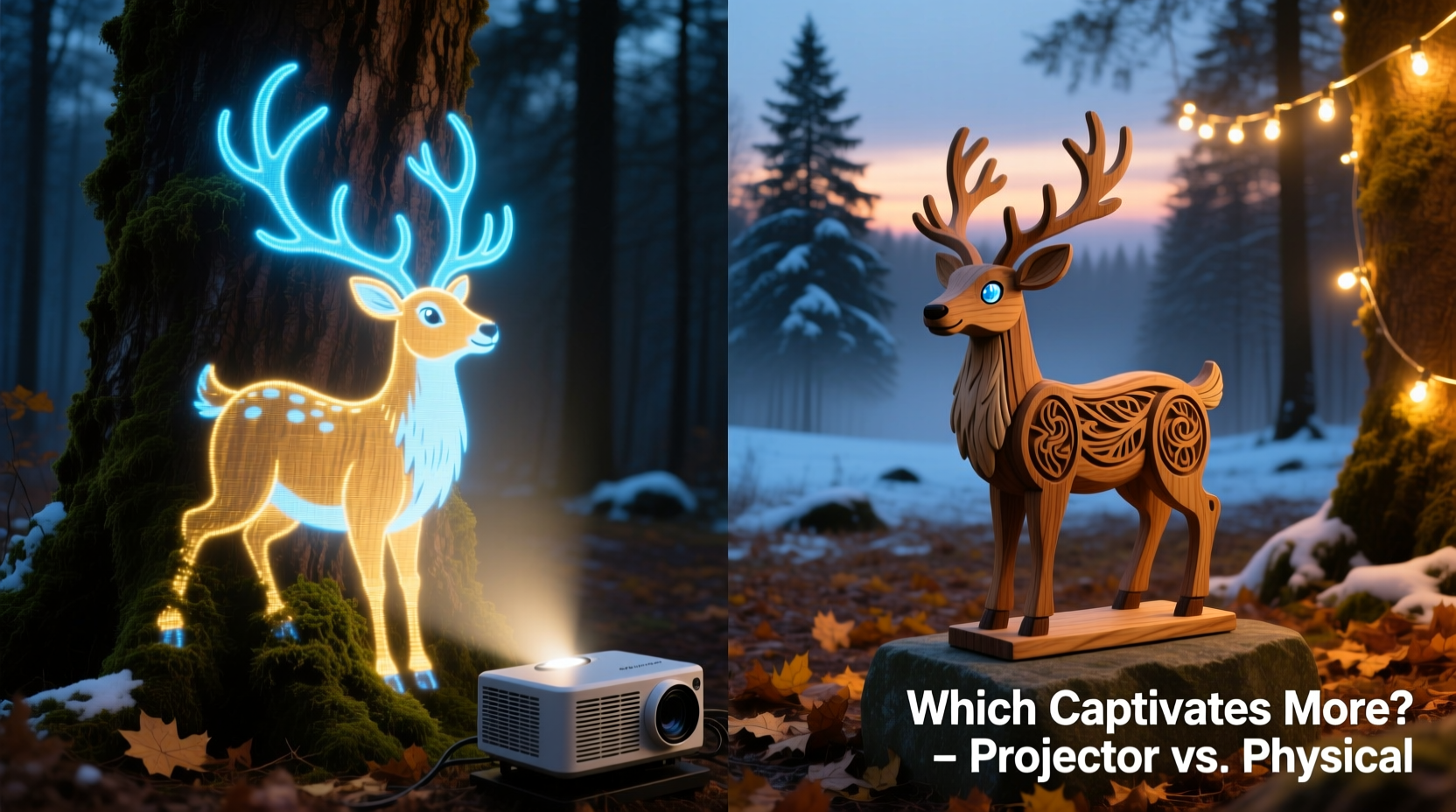 Outdoor Projector Lights Vs Physical Reindeer Decor Which Draws More ...
