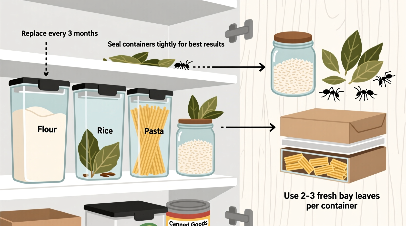 How To Keep Pests Out Of Pantry Food Using Bay Leaves And Containers
