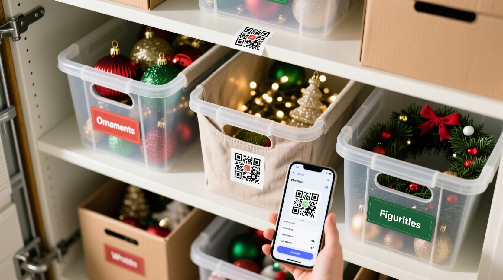 How To Organize And Label Christmas Decoration Bins Using QR Codes For ...