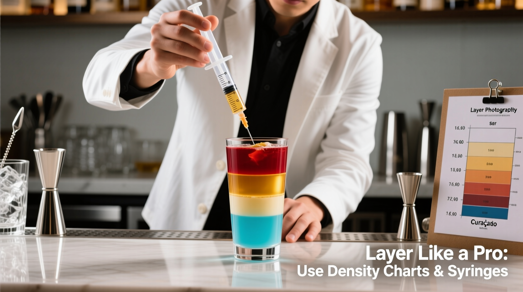 How To Layer Cocktails Like A Pro Using Density Charts And Syringes