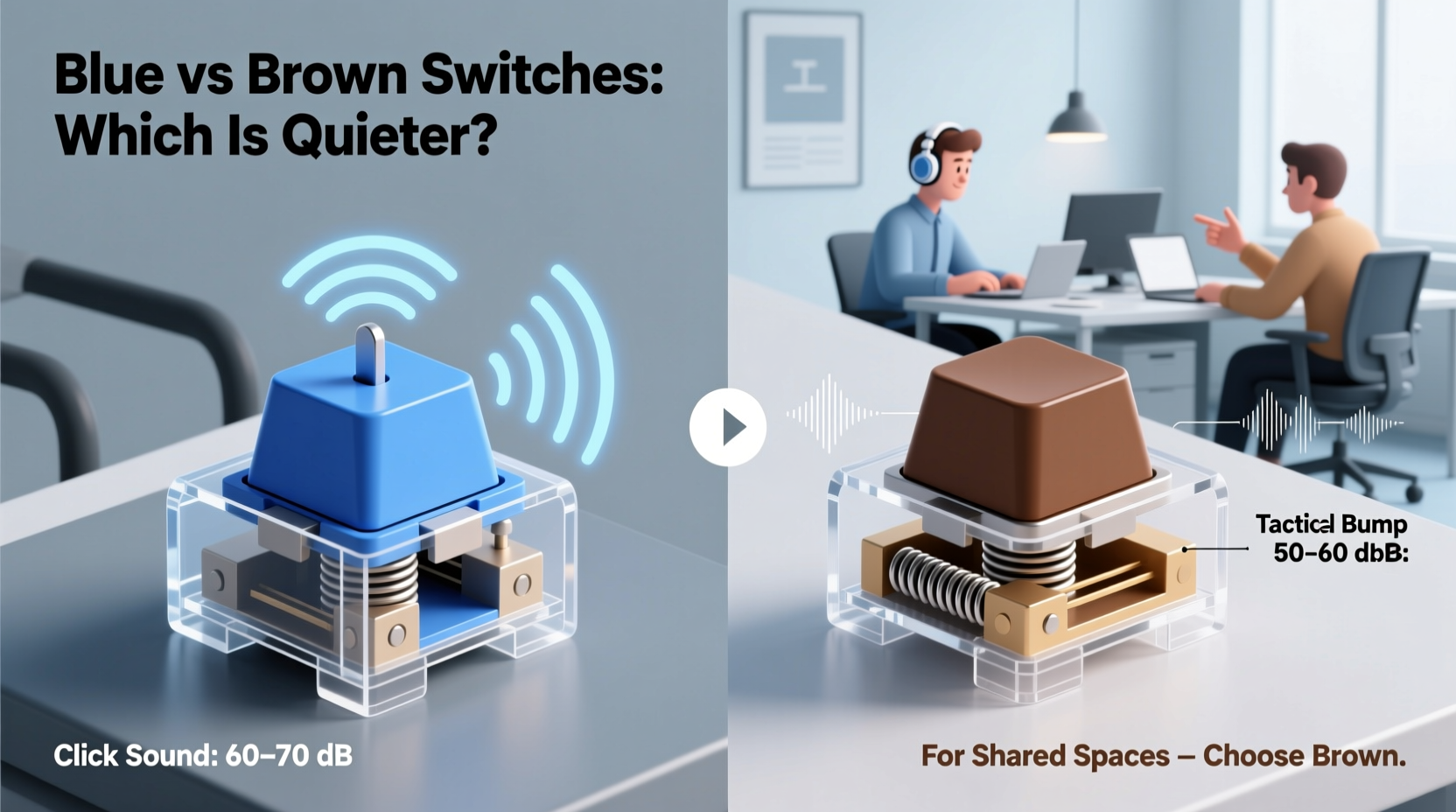 Mechanical Keyboard Switches Blue Vs Brown Which Is Quieter For Shared ...