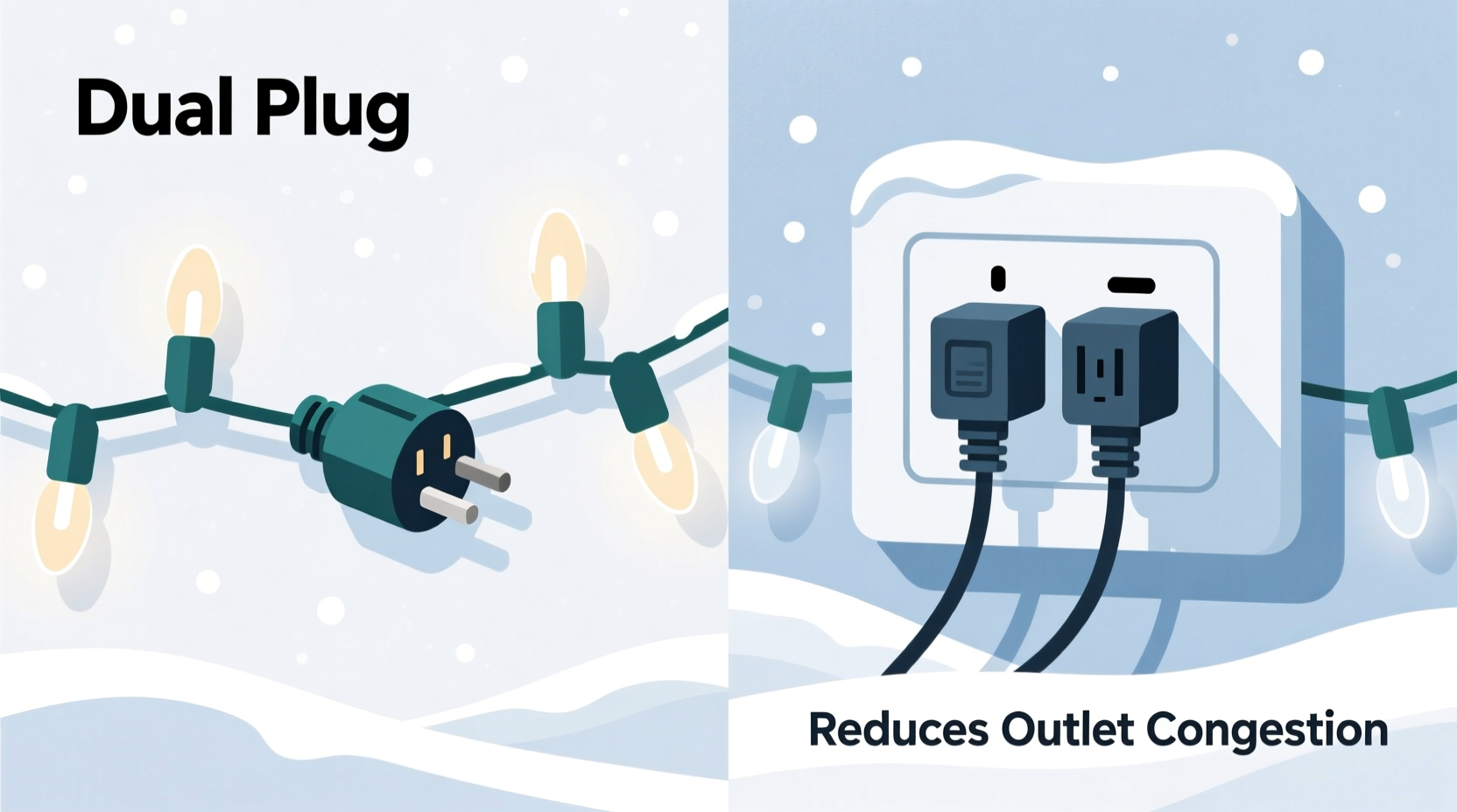 Is A Dual Plug Christmas Light String Better For Reducing Outlet Congestion