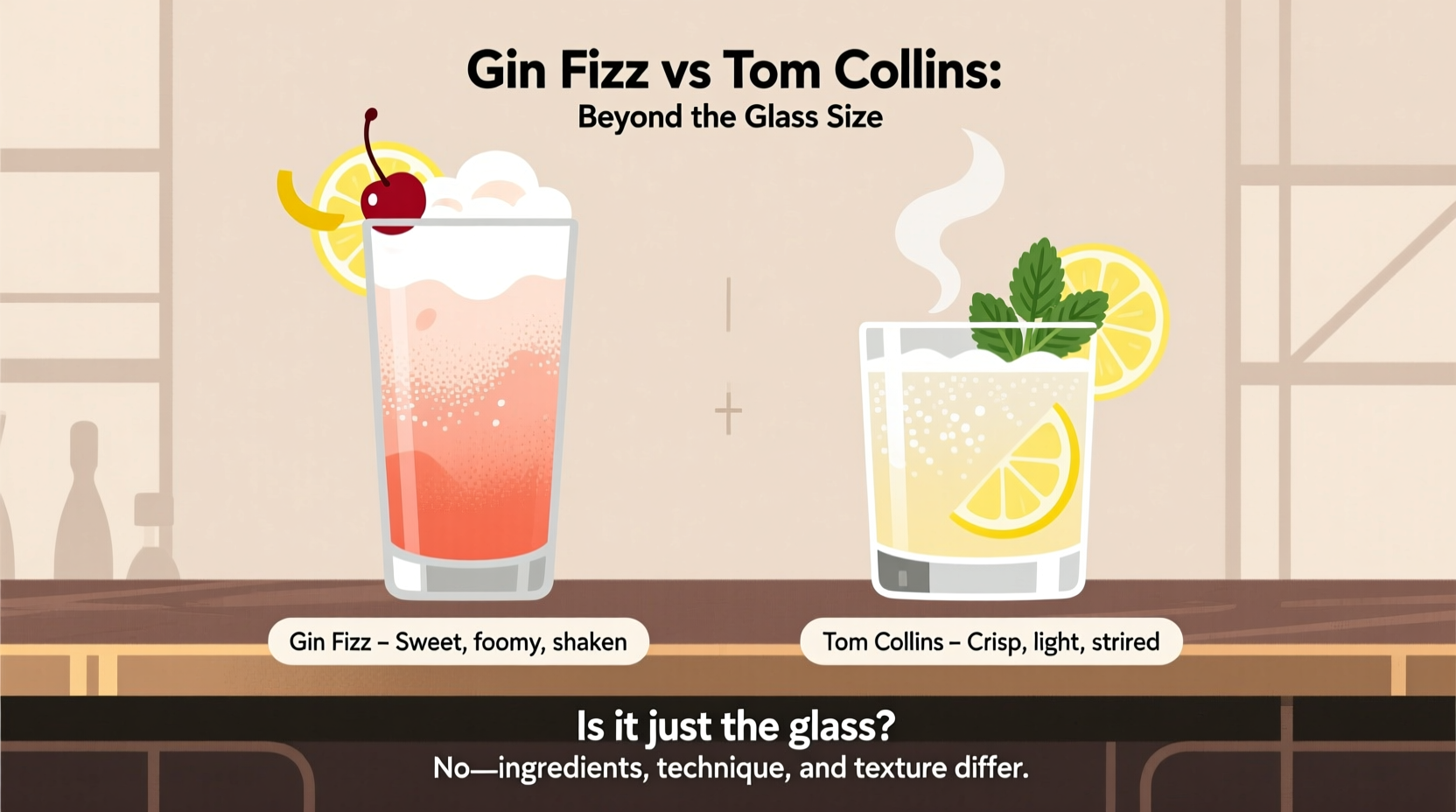 Gin Fizz Vs Tom Collins Is There A Real Difference Beyond The Glass Size