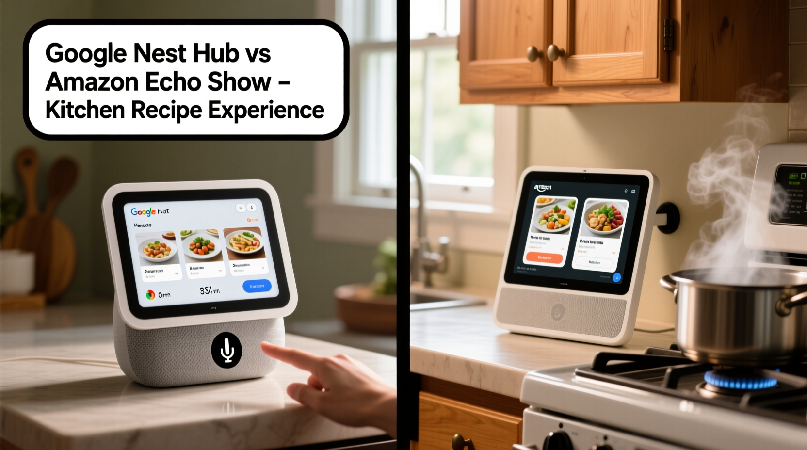 Google Nest Hub Vs Amazon Echo Show For Kitchen Recipe Help Which Is ...
