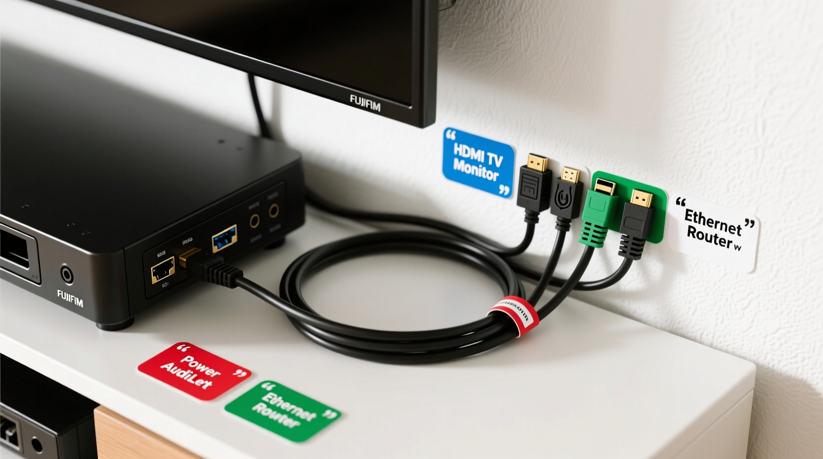 Best Ways To Label Cords For Easy Identification Behind Entertainment ...