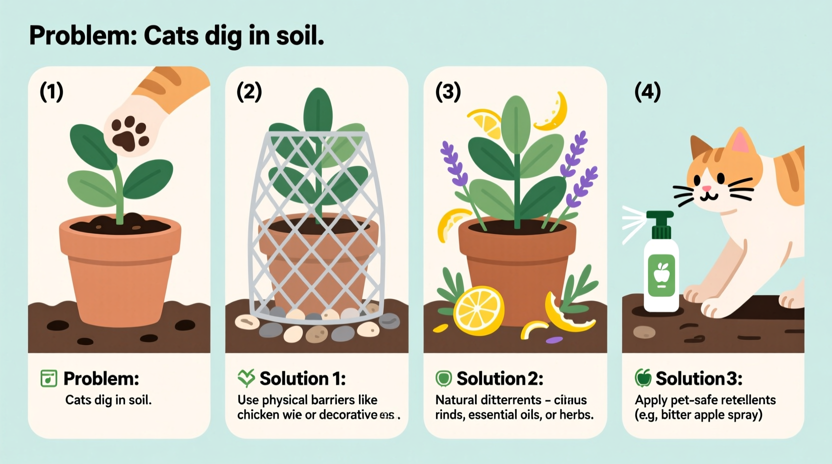 How To Deter Cats From Digging In Houseplant Soil