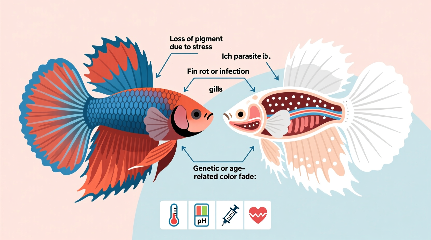 Why Is My Betta Fish Turning White And When To Suspect Illness Vs Stress