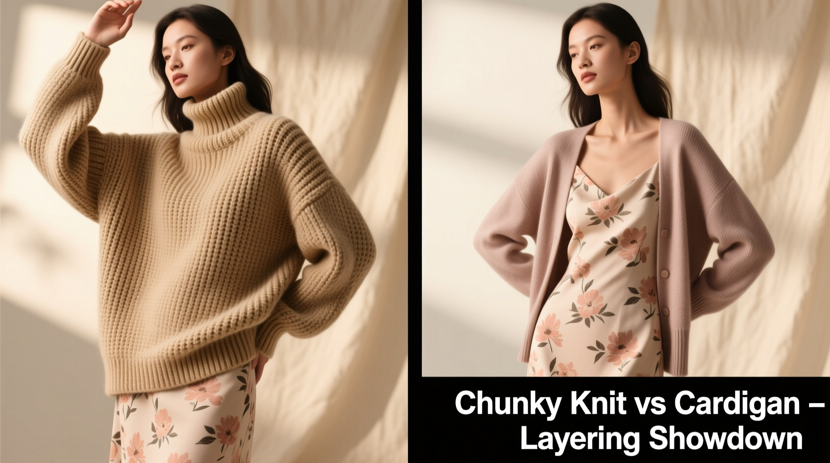 Chunky Knit Sweater Vs Cardigan Which Layers Best Over Dresses