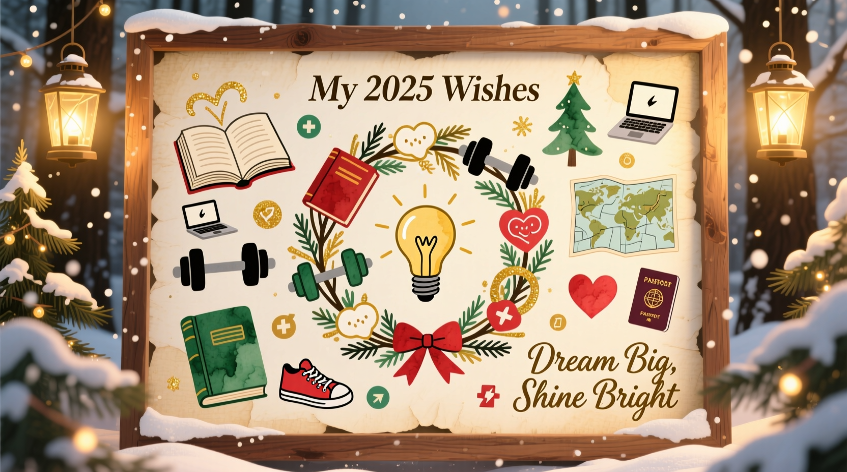 How To Make A Christmas Themed Vision Board For Goal Setting