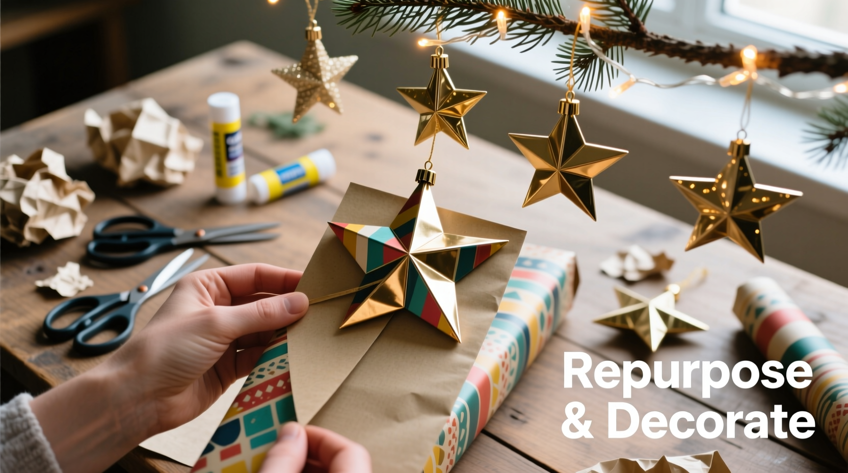 How To Repurpose Old Gift Wrap Into Stylish Tree Decorations