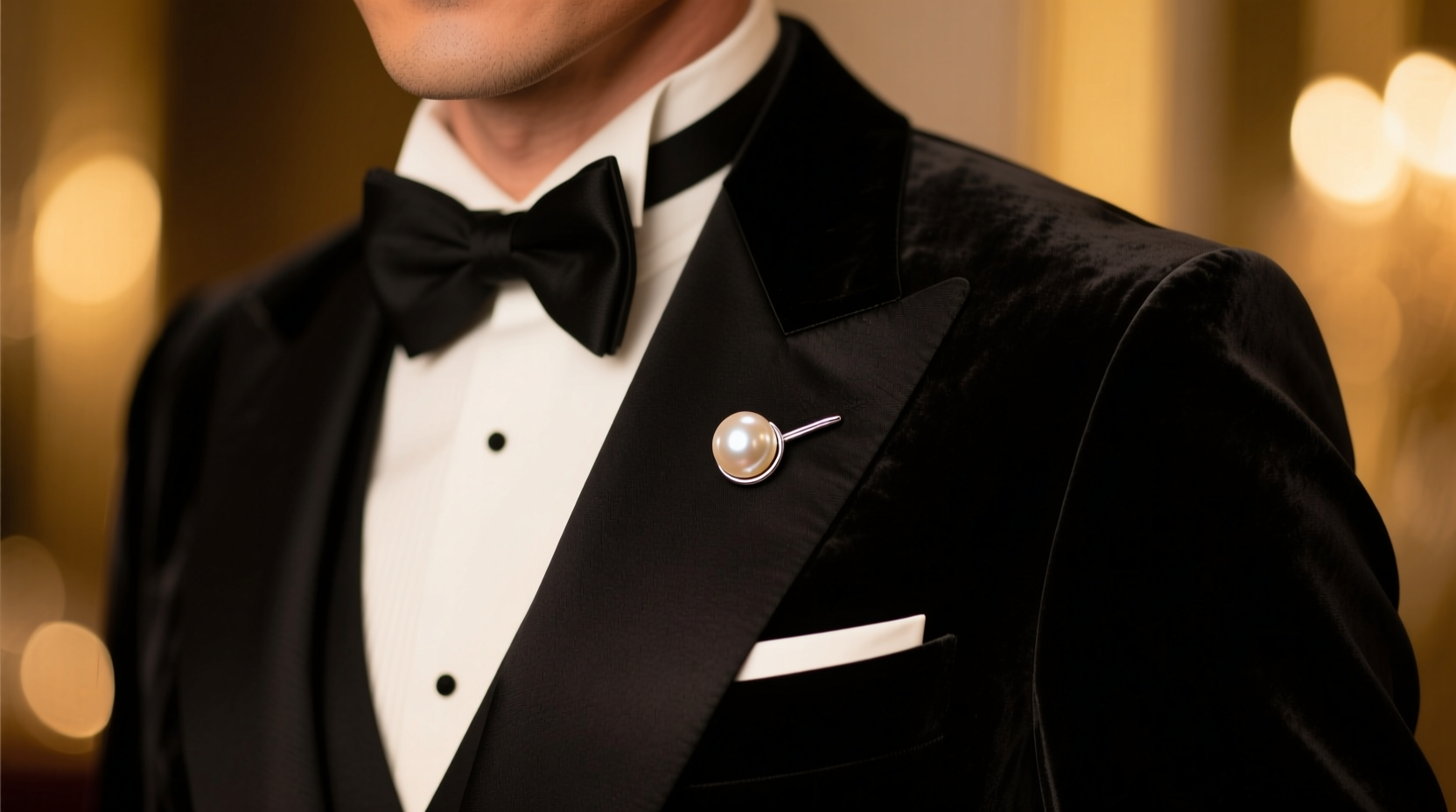 How To Style A Pearl Lapel Pin With A Formal Bar Outfit