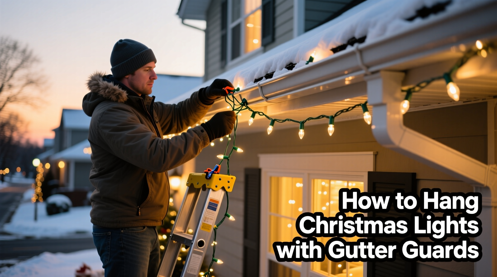 How to Hang Christmas Lights with Gutter Guards