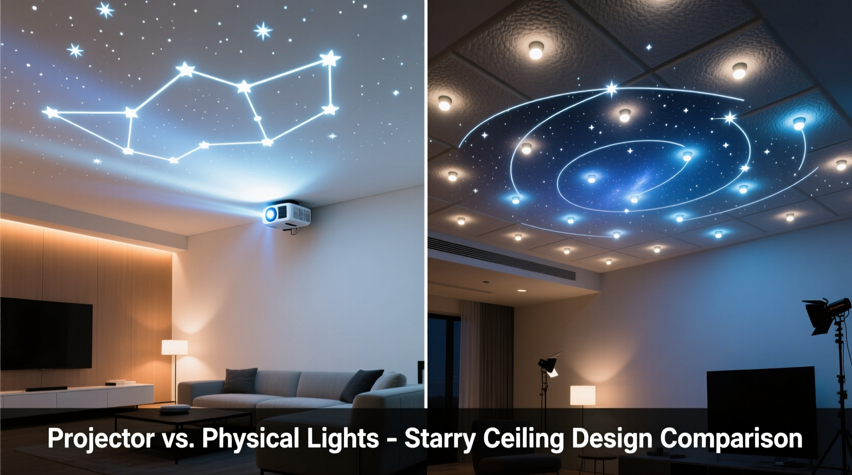 Indoor Projector Vs Physical Light Placement For Starry Ceiling Effects