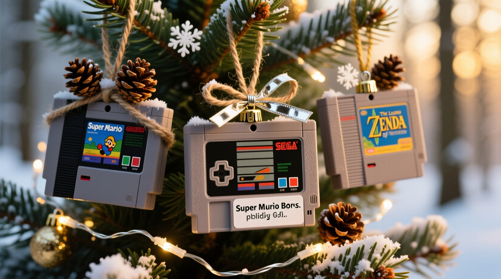 How To Repurpose Old Video Game Cartridges Into Christmas Tree Decorations