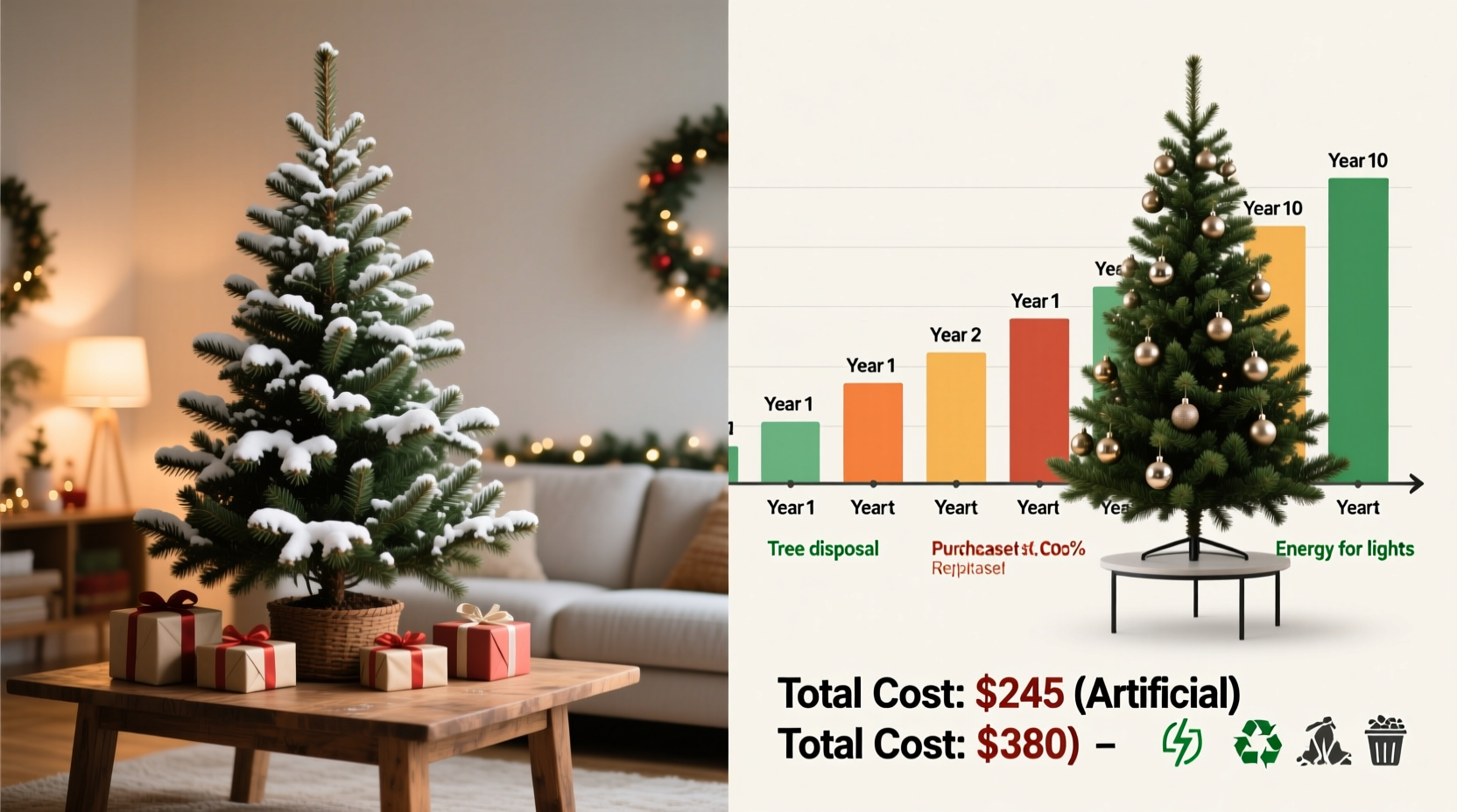 Artificial Vs Real Christmas Trees Cost Analysis Over 10 Years