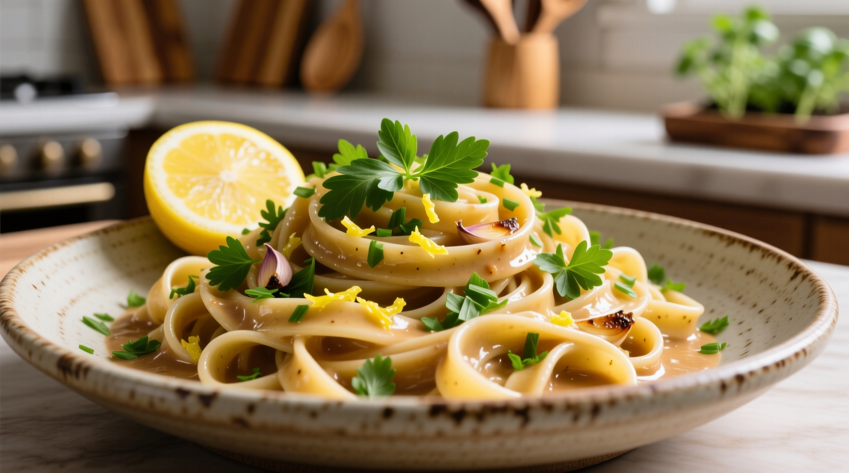 Resep Creamy Lemon Garlic Pasta: Segar Tanpa Kental Berlebihan