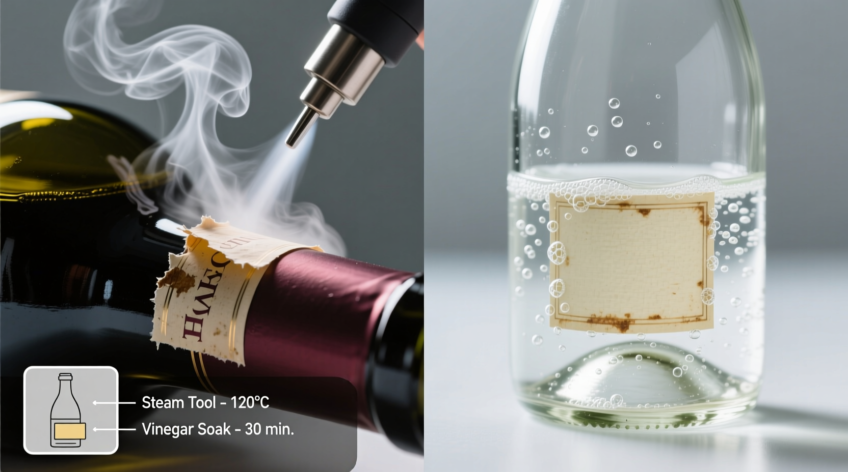 Wine Label Removal Steam Tool Vs Vinegar Soak—why Do Some Labels Resist ...