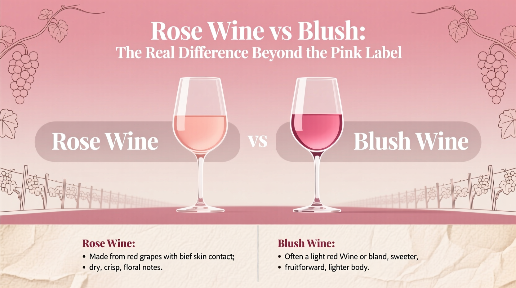 Rose Wine Vs Blush What’s The Real Difference Beyond The Pink Label