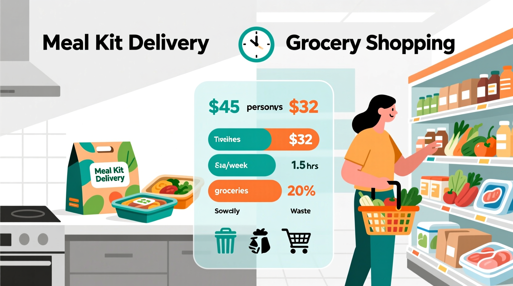 Meal Kit Delivery Vs Grocery Shopping Cost Comparison For Single People